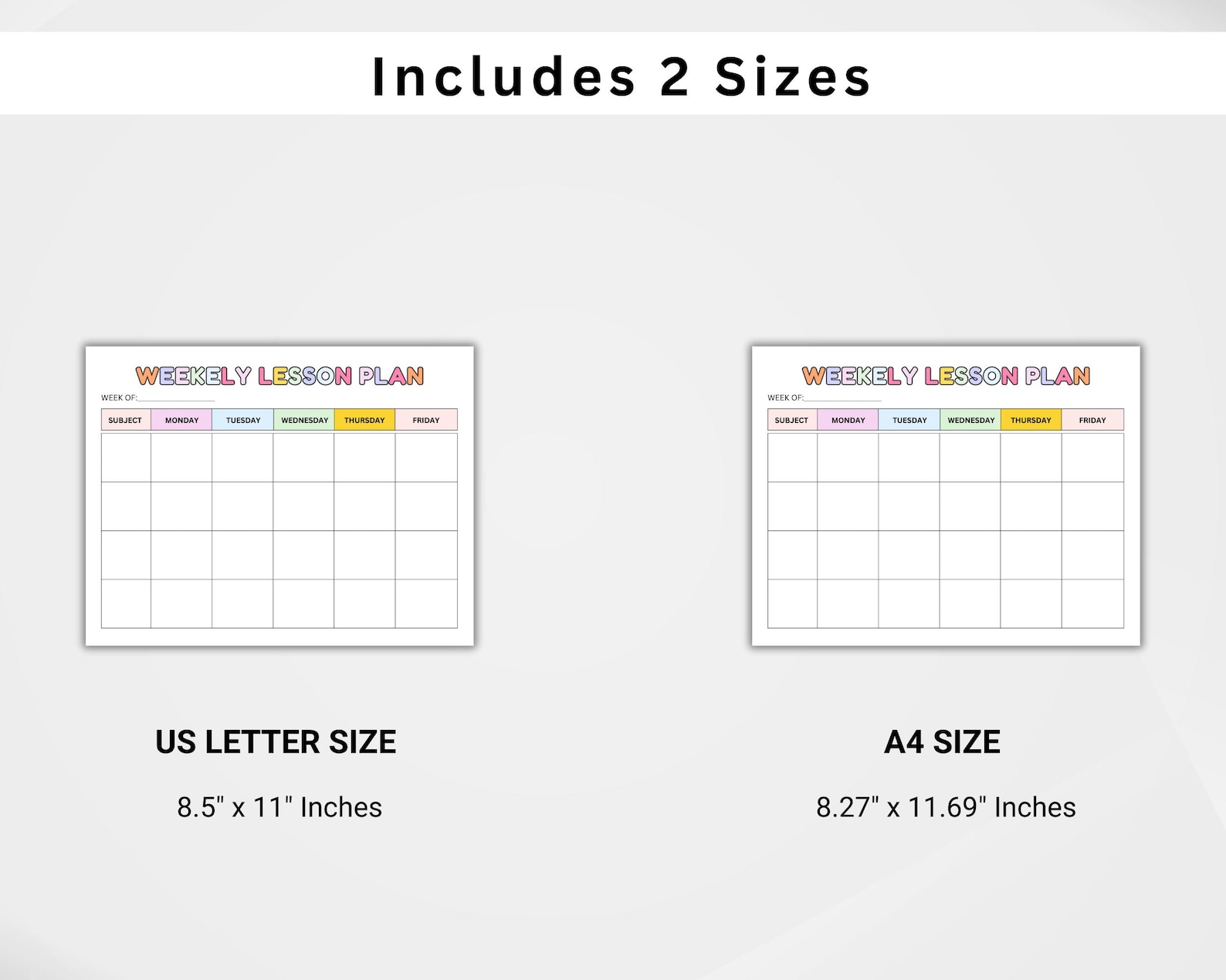 Printable Weekly Lesson Plan for Preschool. Homeschool Teacher Planner ...