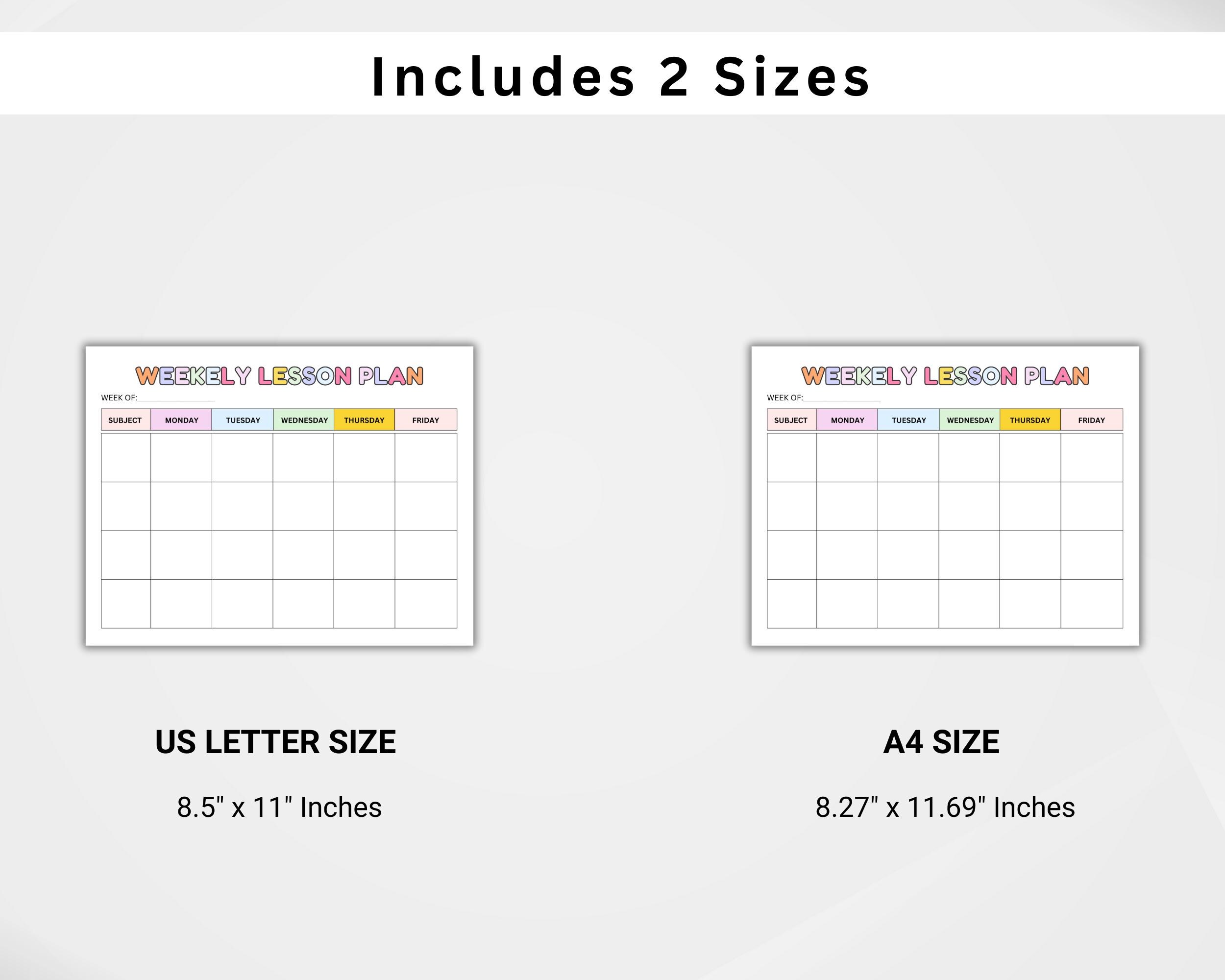 Printable Weekly Lesson Plan for Preschool. Homeschool Teacher Planner ...