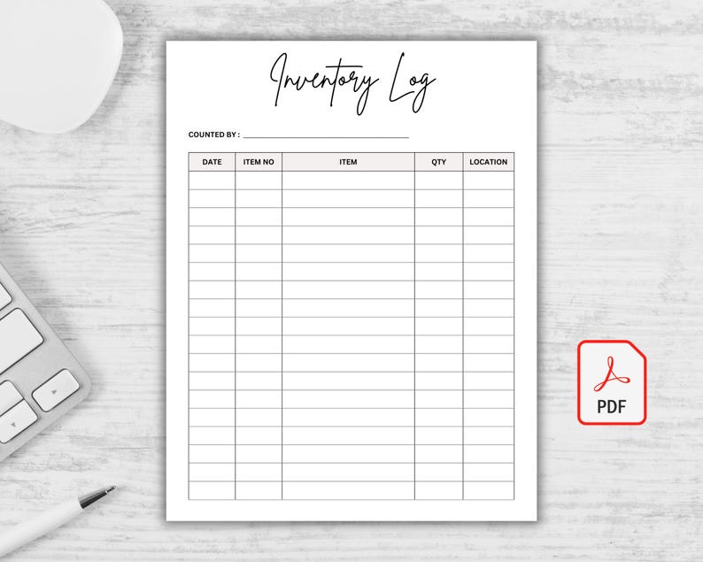 Simple Inventory Log. Simple Inventory Log for Small Business or ...