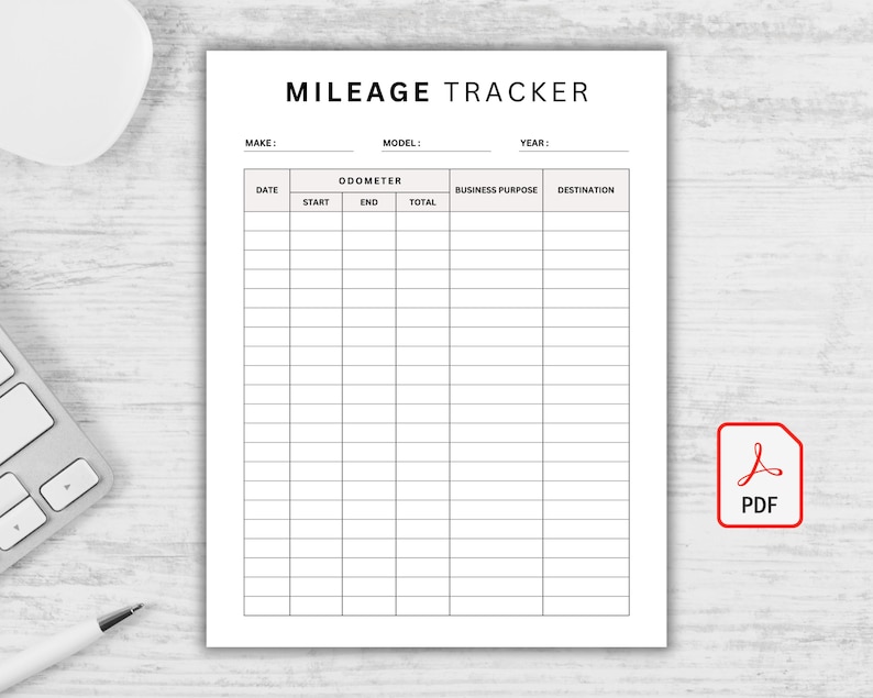 Business Mileage Tracker Printable: Car Mileage Log (PDF) - Etsy