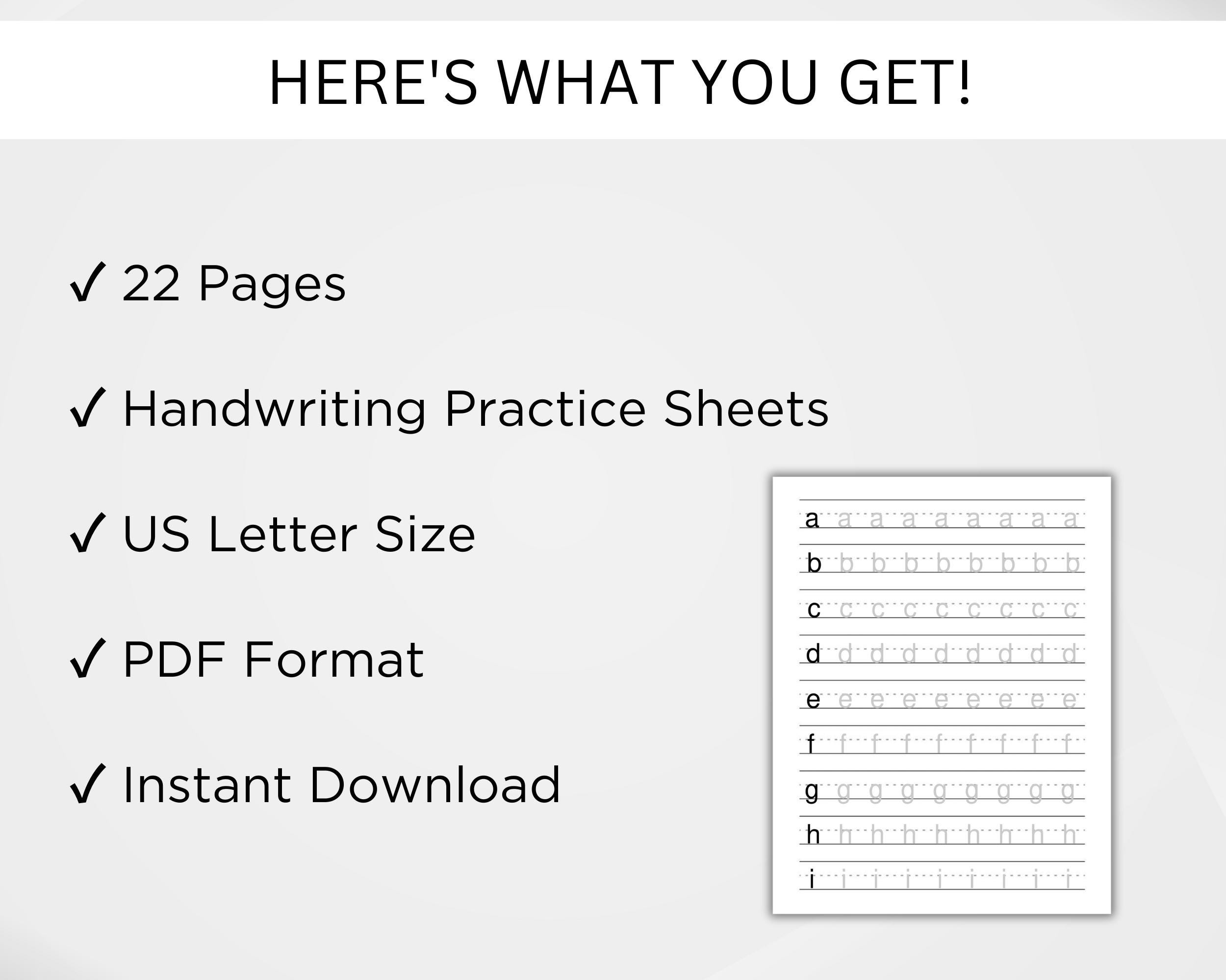 PRINTABLE Handwriting Practice Sheets. Alphabet Writing Practice. ABC ...
