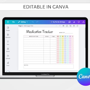 Weekly Medication Tracker. Medication Log. Printable Medication ...