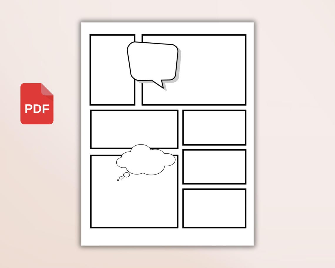 130 Blank Comic Book Template Printable. Comic Drawing Book. Comic ...