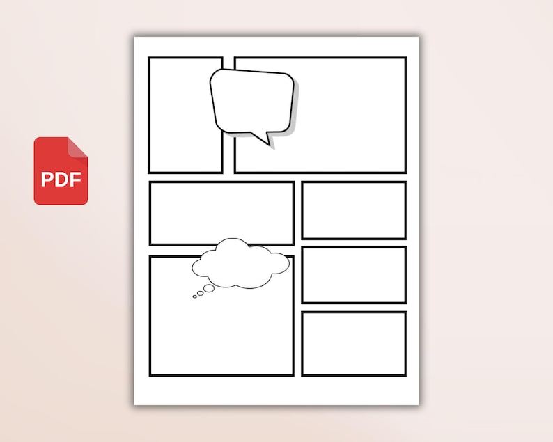 130 Blank Comic Book Template Printable. Comic Drawing Book. Comic ...