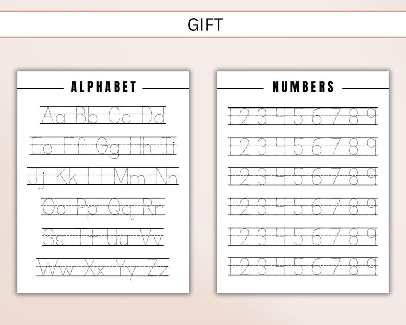 Printable Alphabet & Number Tracing Sheet Handwriting Practice Number ...