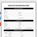 EDITABLE Employee Information Form. New Hire Paperwork. HR Templates ...