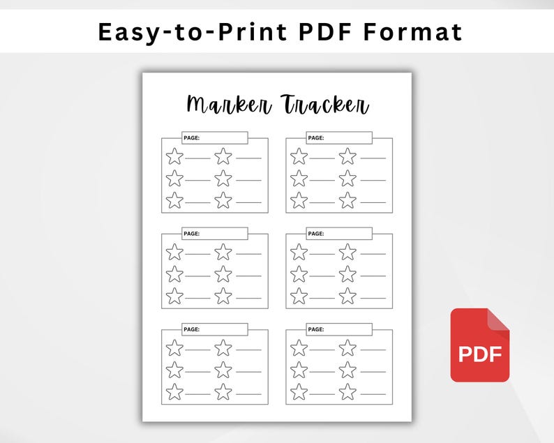 Marker Tracker Printable Planner Page Journal Color Tracker Journal ...