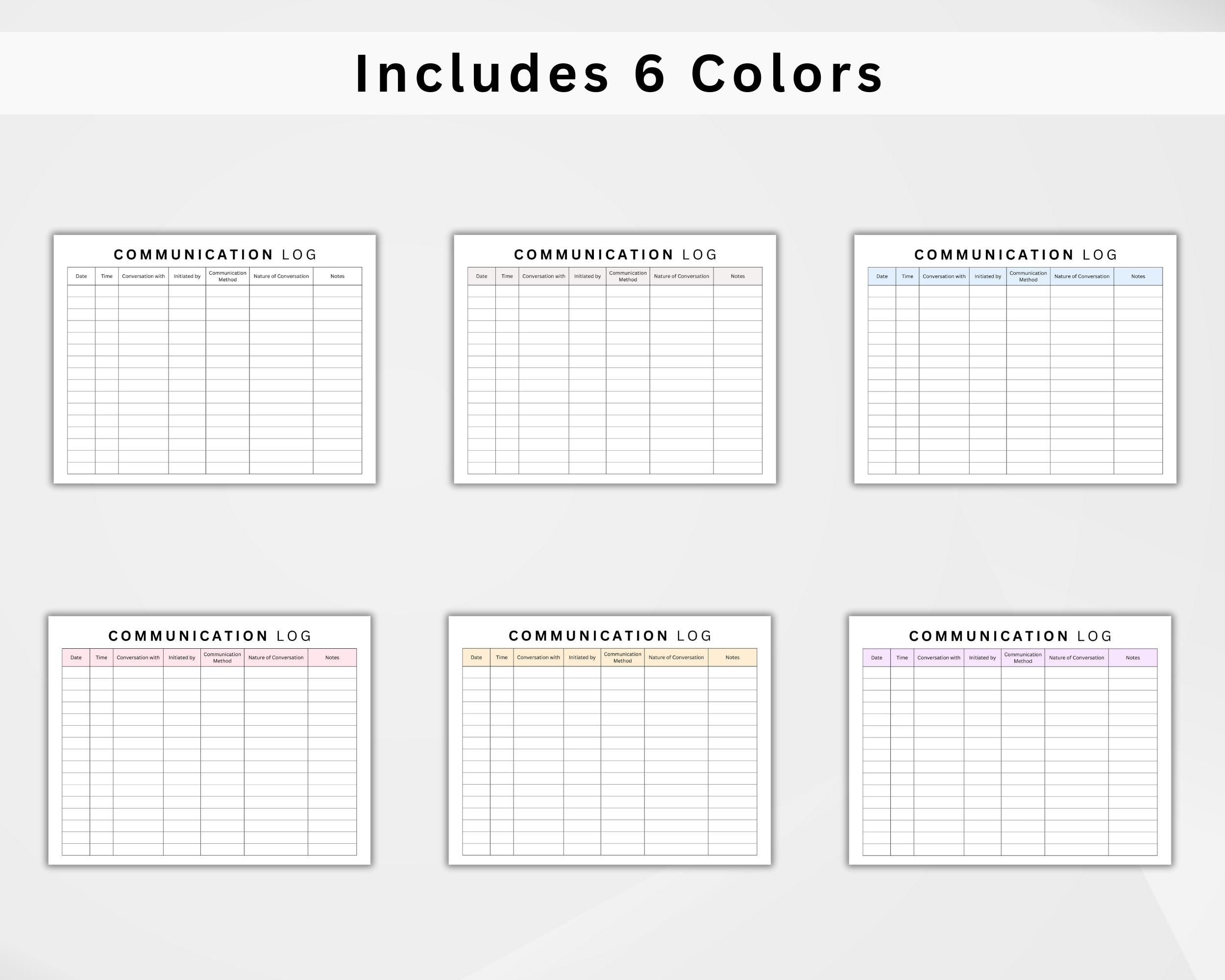 Communication Log Printable. Call Tracker PDF. Phone Call Log Small ...