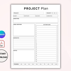 Project Management Tool for Small Business, Project Planner, Task Tracker, To-do List Template ...