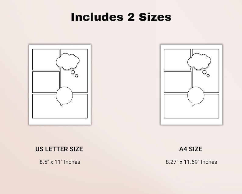 130 Blank Comic Book Template Printable. Comic Drawing Book. Comic ...