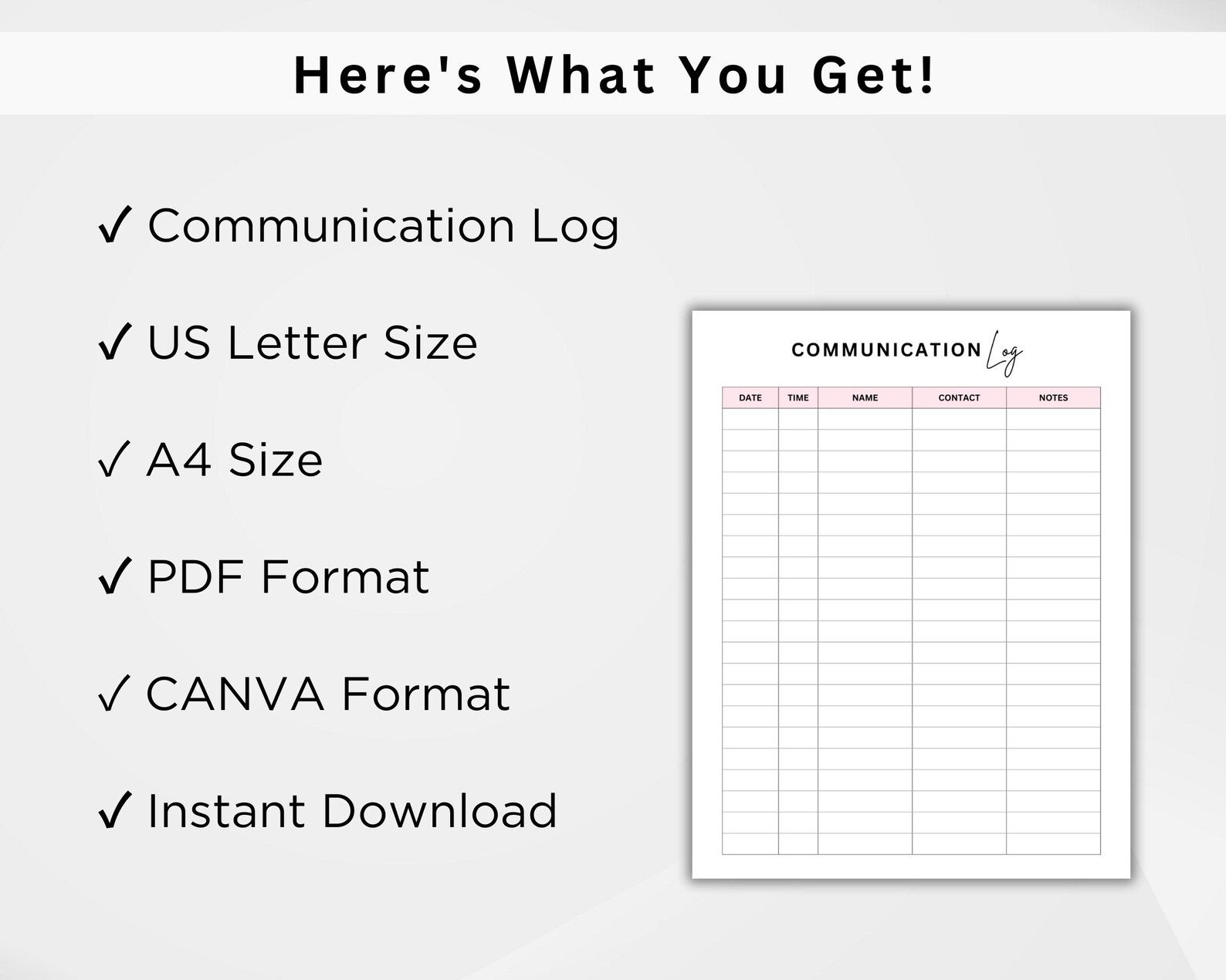 Communication Log Printable. Teacher Communication Log. Call Log PDF ...