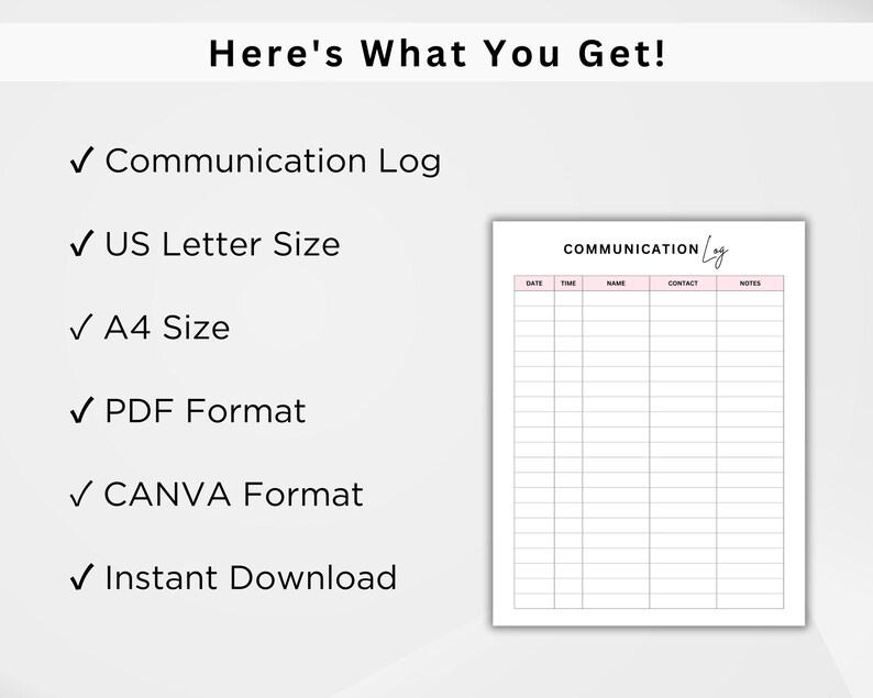 Communication Log Printable. Teacher Communication Log. Call Log PDF ...