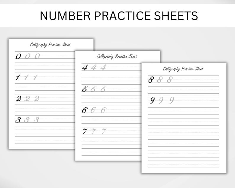 Calligraphy Practice Sheets Template. Printable Calligraphy Worksheets ...