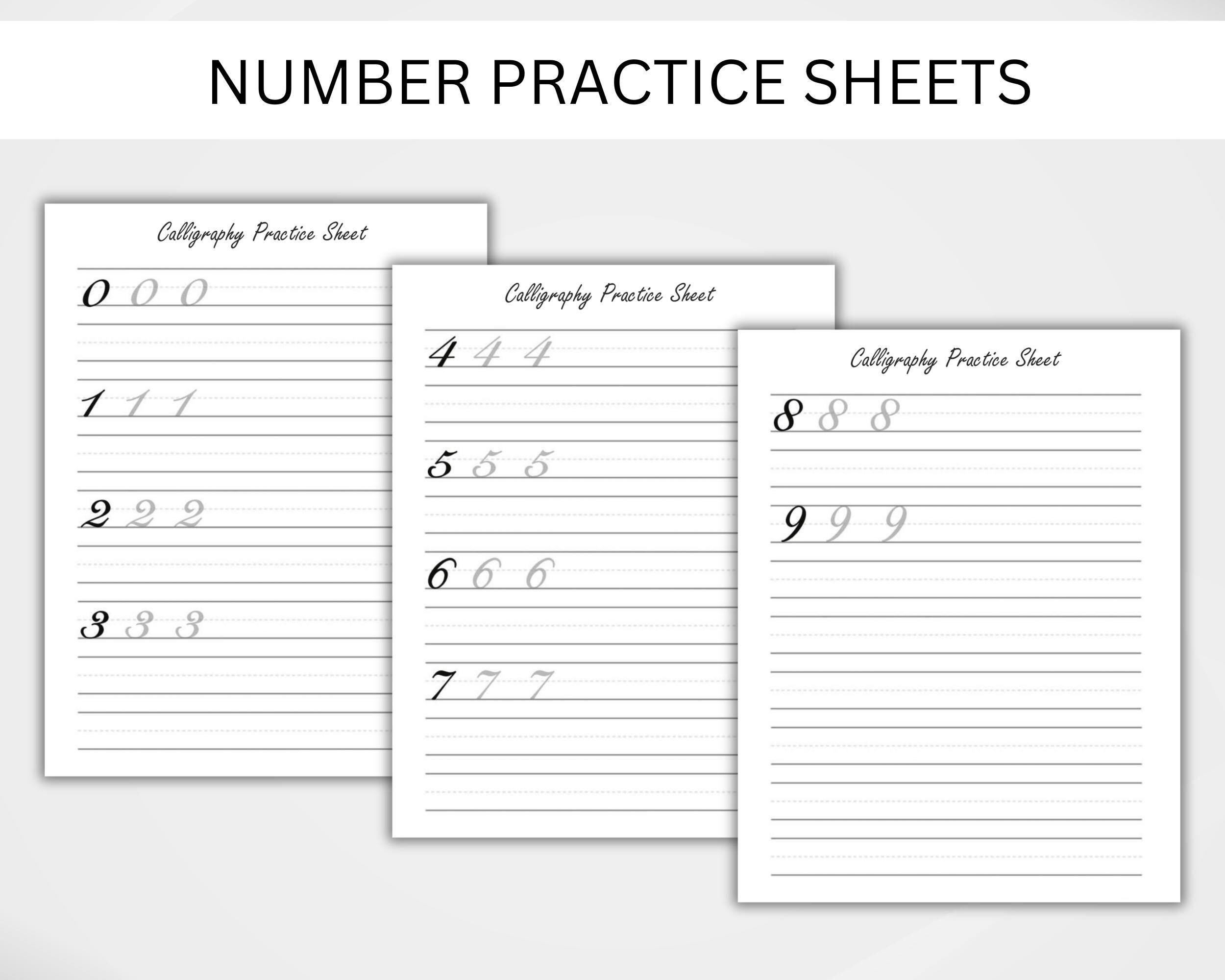 Calligraphy Practice Sheets Template. Printable Calligraphy Worksheets ...