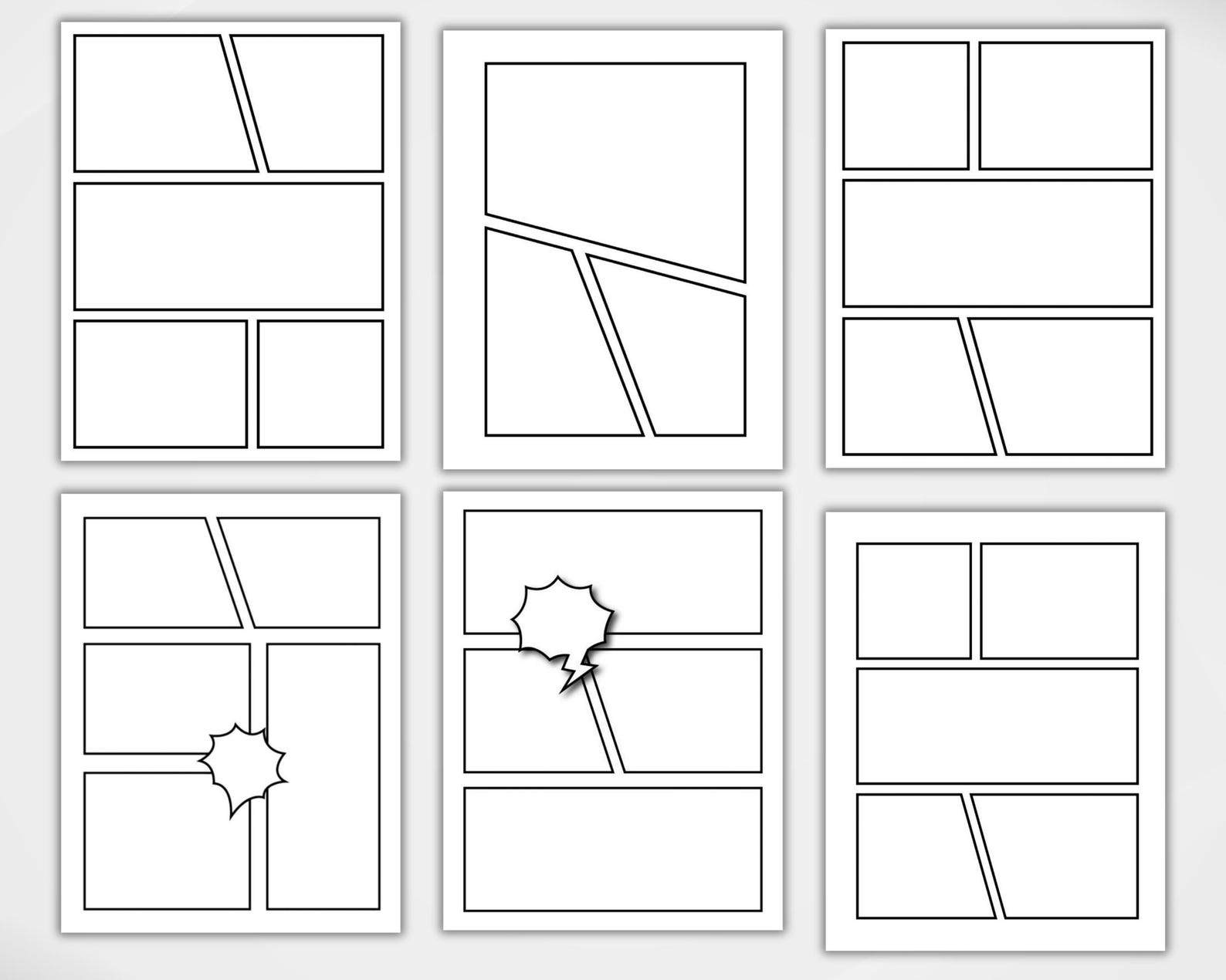 Printable Blank Comic Book Template. Comic Drawing Book. Digital Comic ...