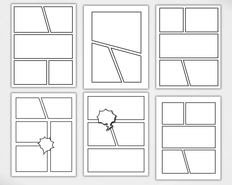 Printable Blank Comic Book Template. Comic Drawing Book. Digital Comic ...