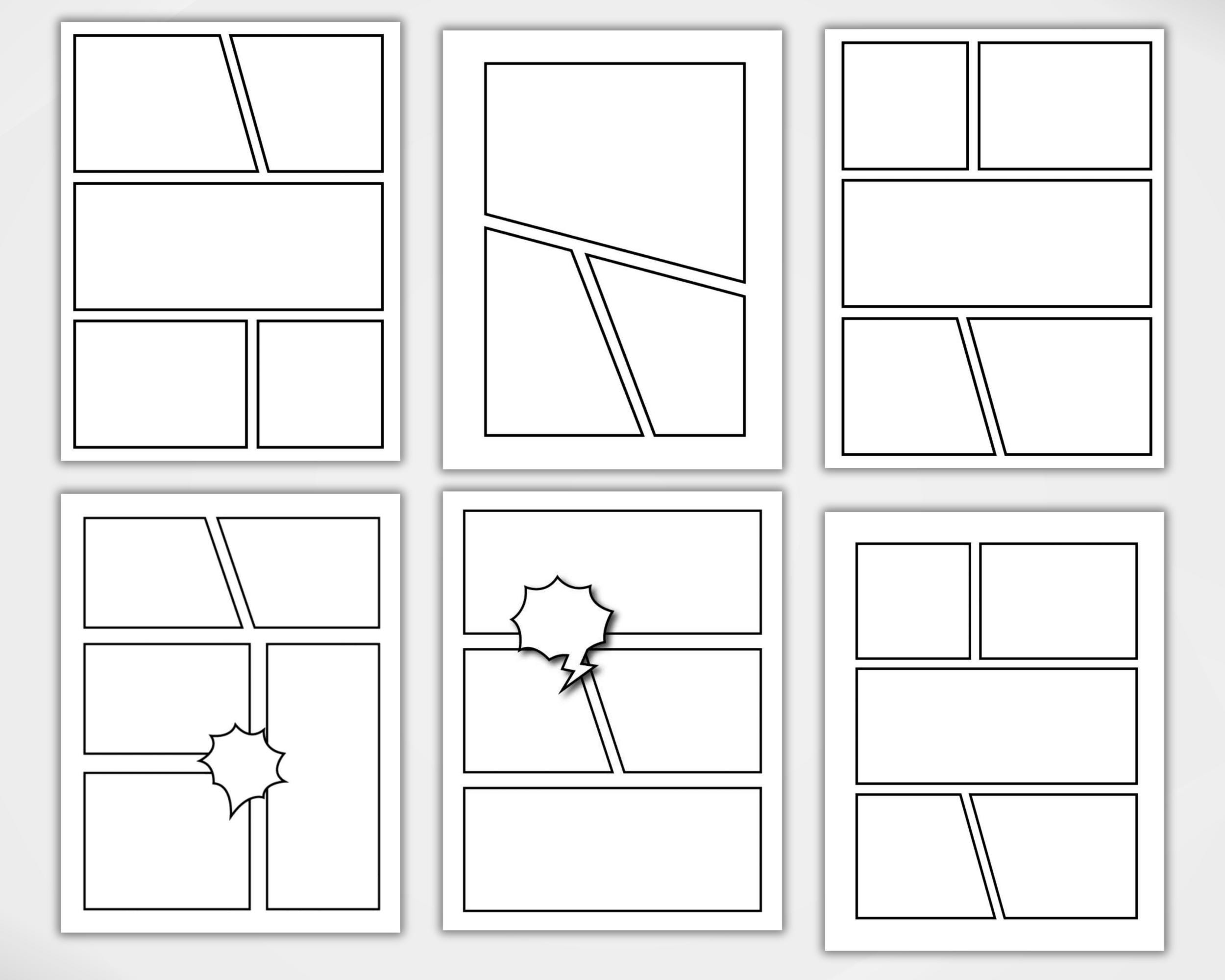 Printable Blank Comic Book Template. Comic Drawing Book. Digital Comic ...
