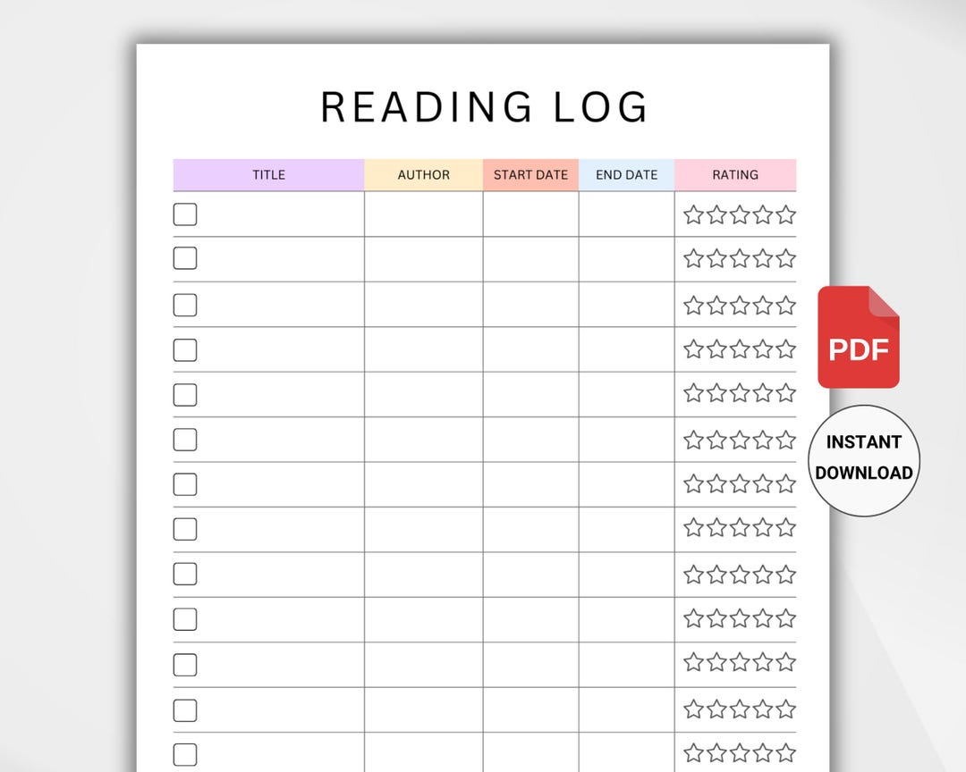 Reading Log Printable. Reading Tracker. Books to Read. Book Log. Book ...