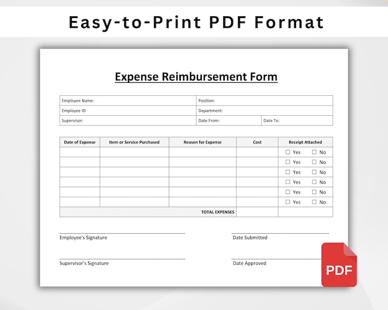 Employee Expense Reporting Template. Expense Report Form. HR Templates ...