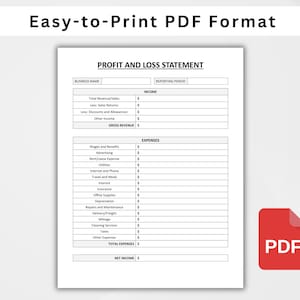 Printable Profit and Loss Statement Template. Small Business Income ...