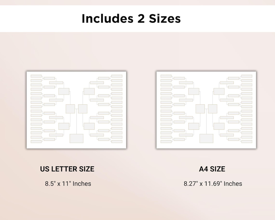 Family Tree Chart - 6 Generations. Printable Family Tree Template ...