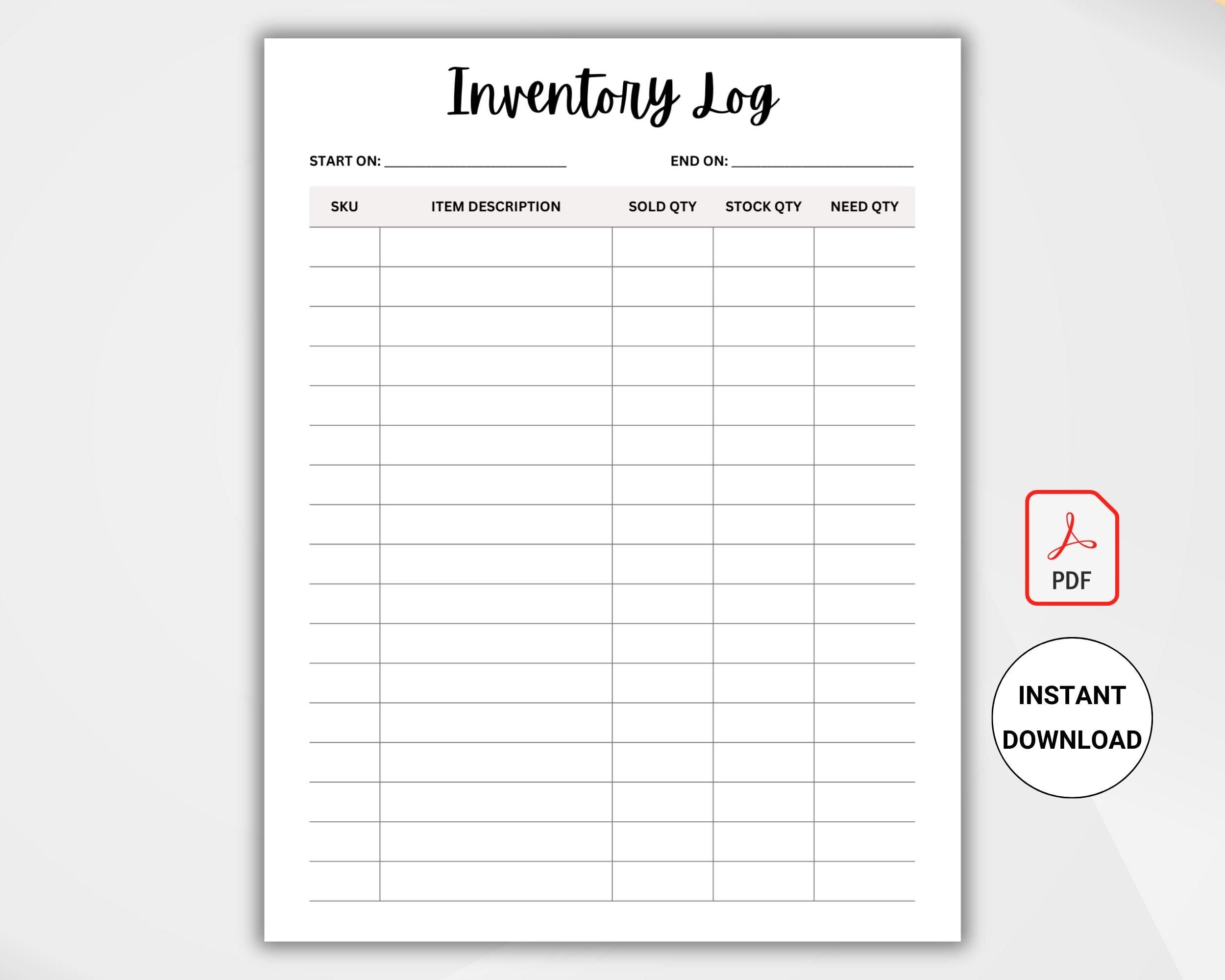 Inventory Tracker. Small Business Inventory Log. Product Inventory List ...