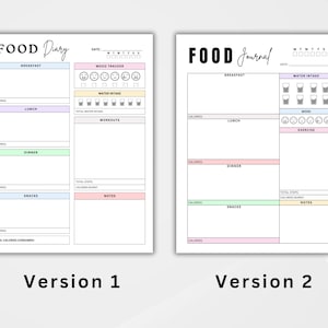 10 Food Diary. Daily Food Journal. Calorie Tracker. Daily Calorie ...