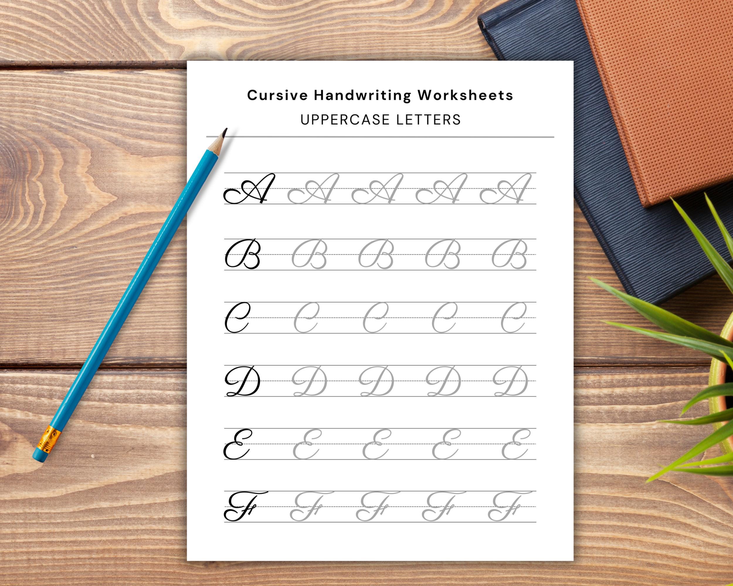 Cursive Handwriting Worksheets. Printable Cursive Worksheets. Uppercase ...