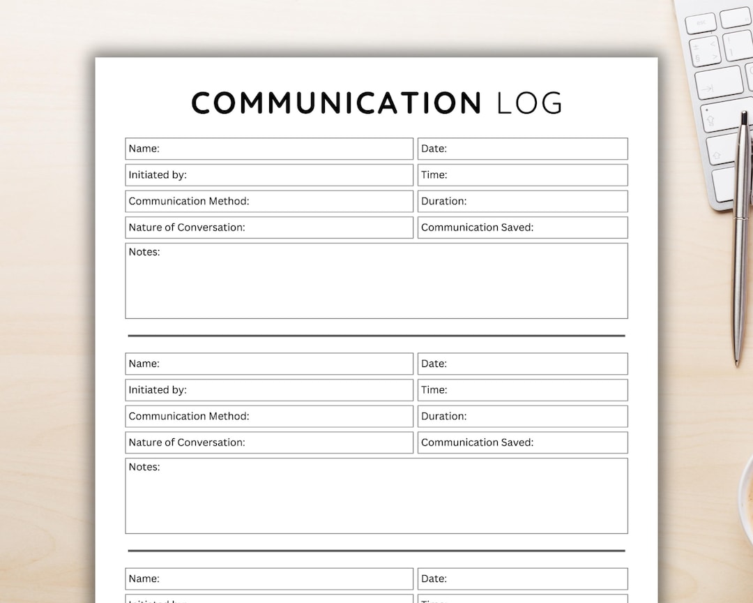 Printable Communication Log. Call Tracker PDF. Phone Call Log Small ...