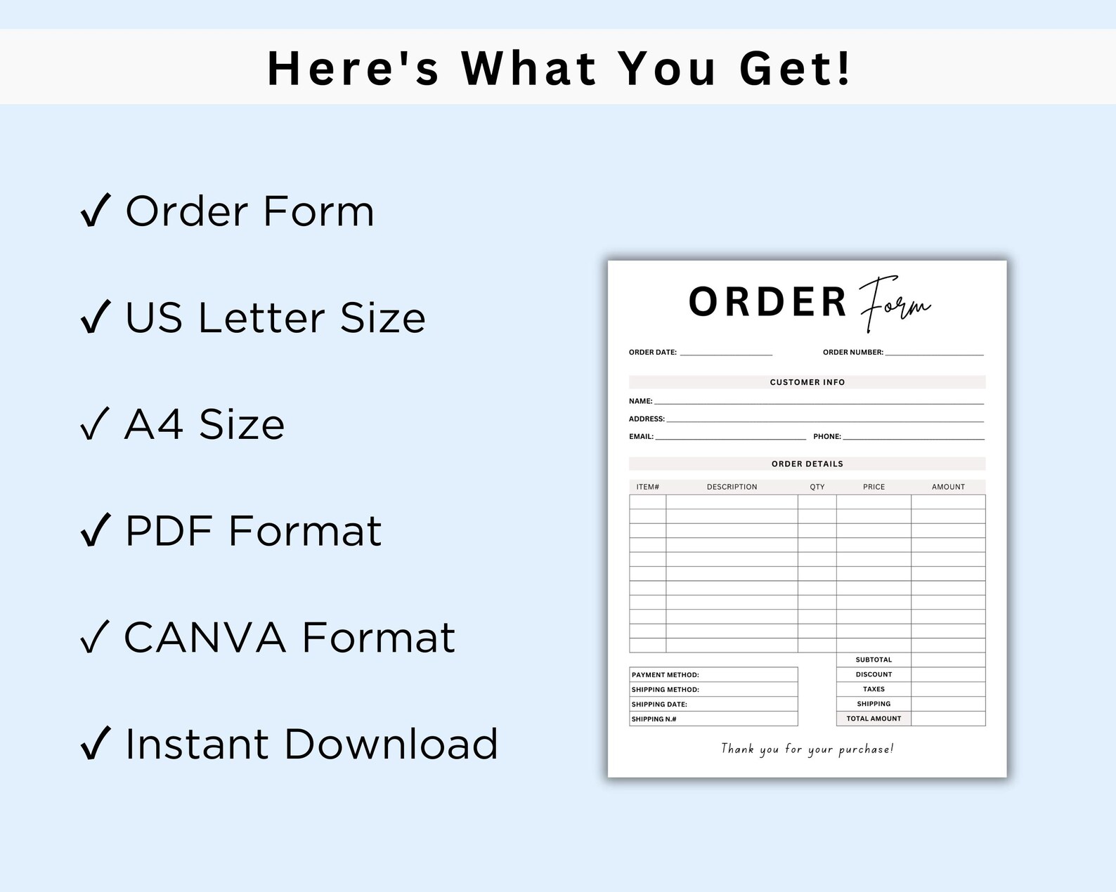 Order Form Templates Editable. Small Business Crafters Order Form ...