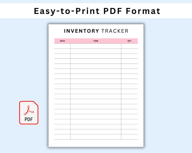 Printable Inventory Organizer. Inventory Management Form. Inventory ...
