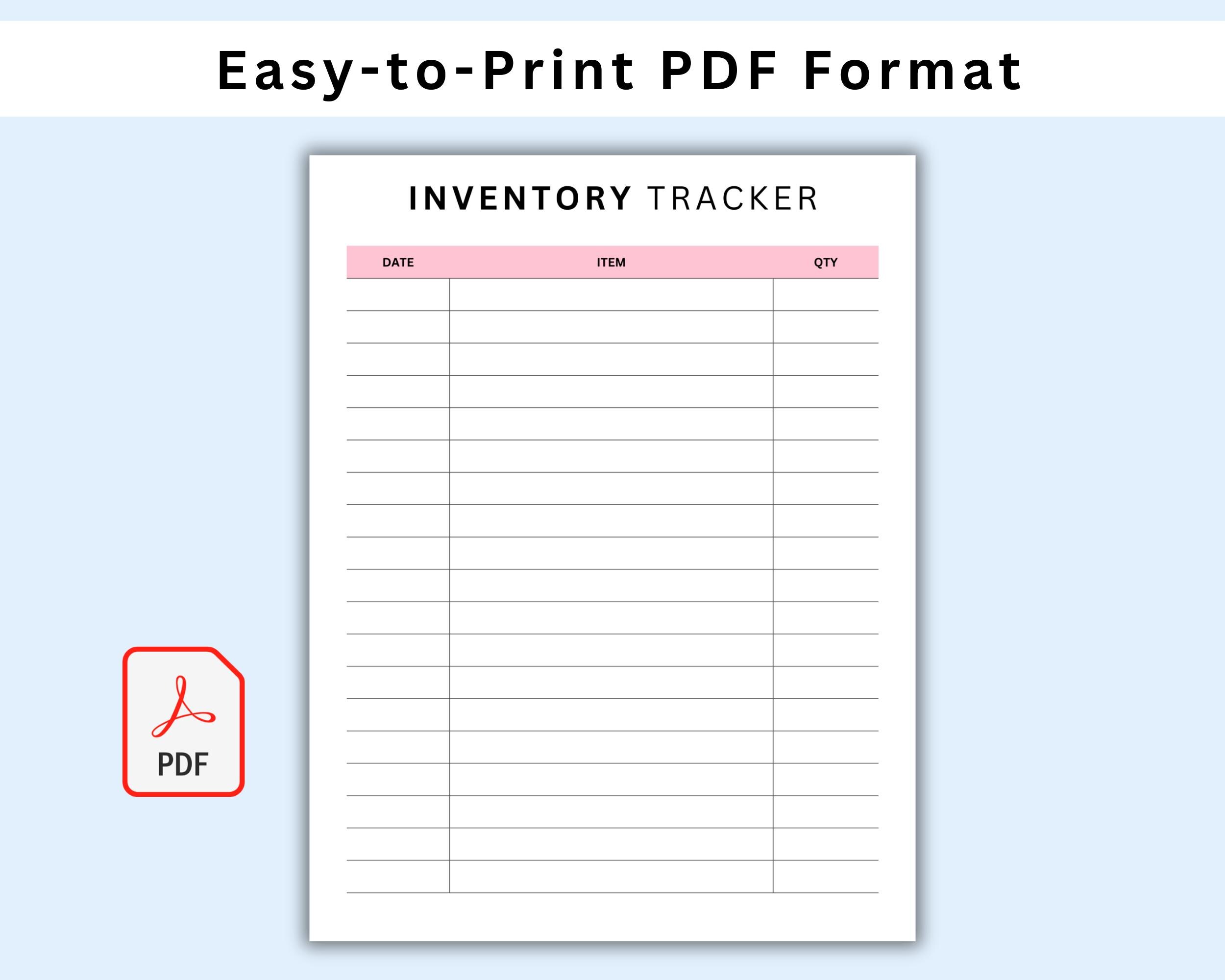 Printable Inventory Organizer. Inventory Management Form. Inventory ...