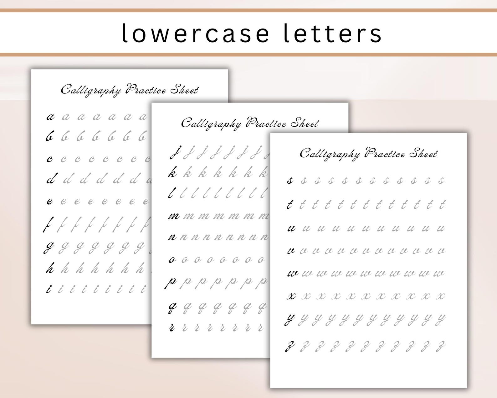 Calligraphy Worksheets. Printable Calligraphy Practice Sheets Template ...