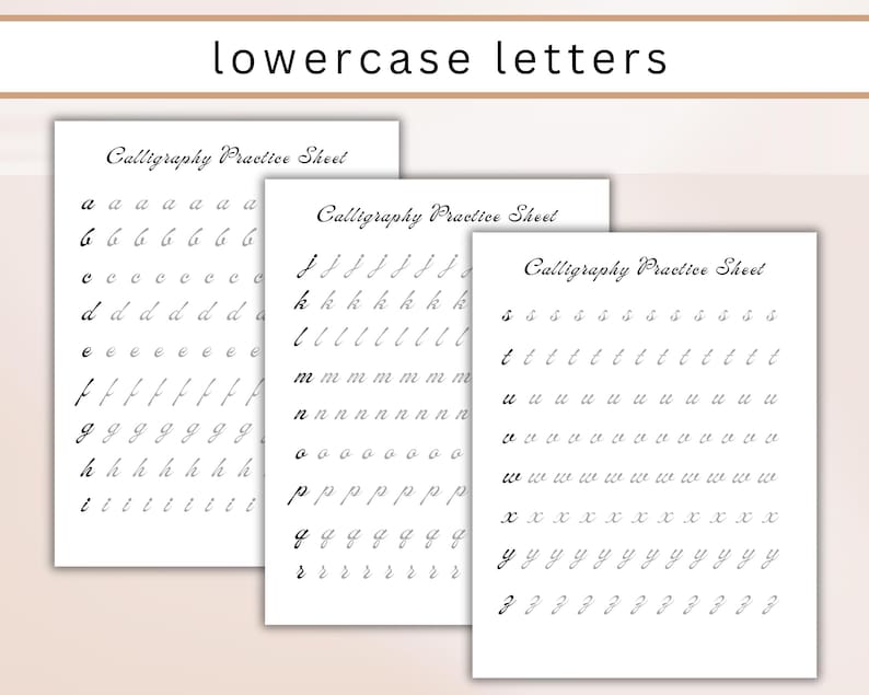 Calligraphy Worksheets. Printable Calligraphy Practice Sheets Template ...