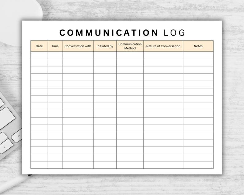 Communication Log Printable. Call Tracker PDF. Phone Call Log Small ...