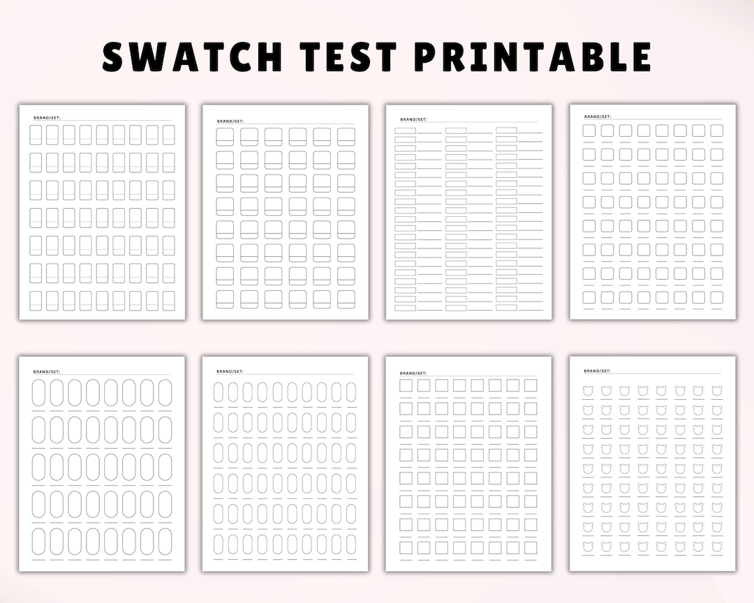 Printable Coloring Swatch Chart. Marker Color Sheet. Color Palette ...