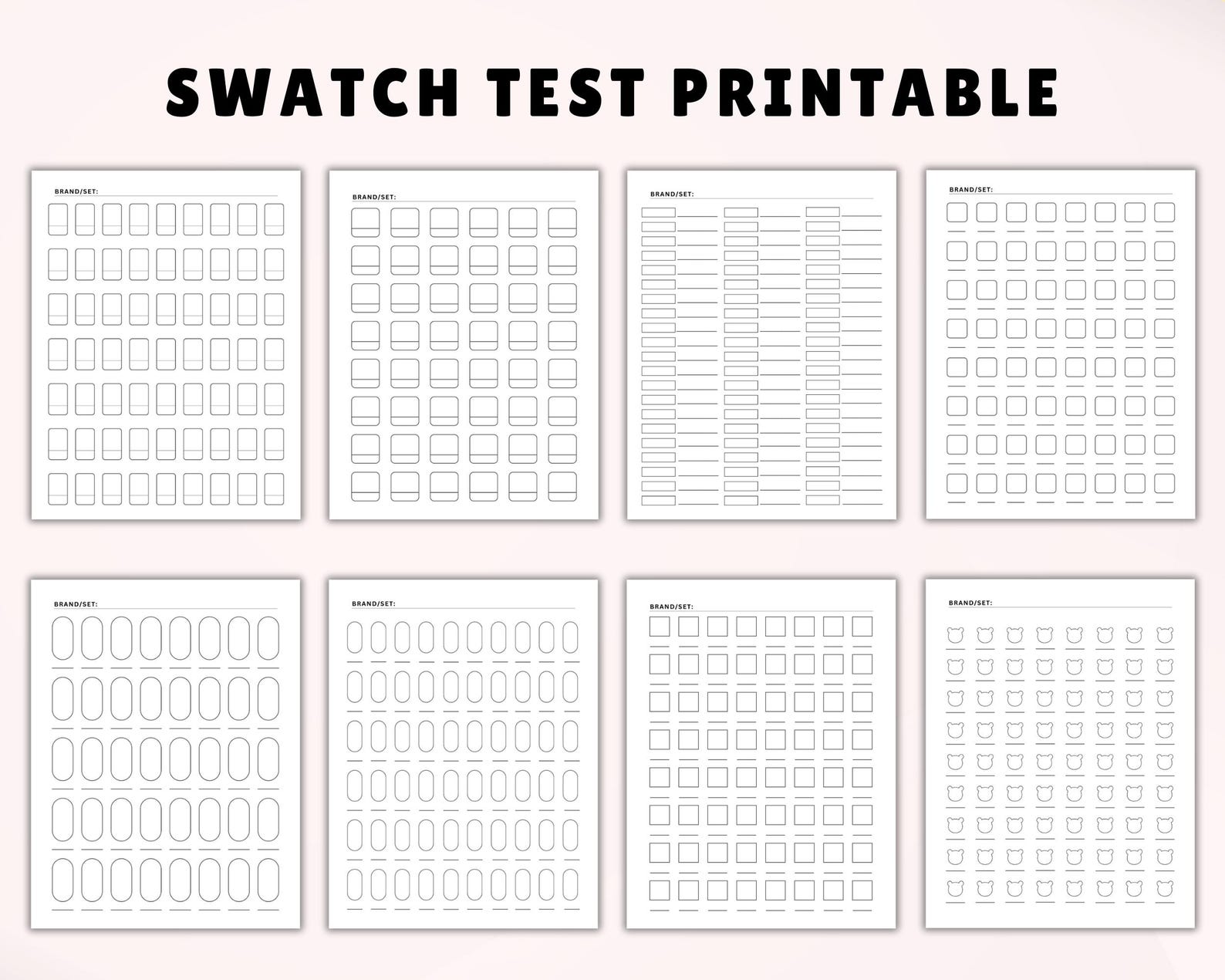 Printable Coloring Swatch Chart. Marker Color Sheet. Color Palette ...