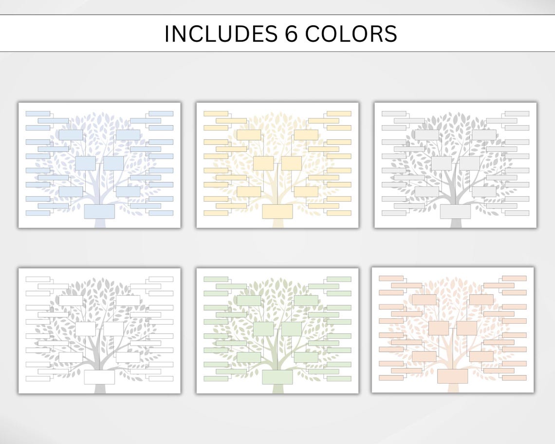 Family Tree Chart 5 Generations. Printable Family Tree Templates ...