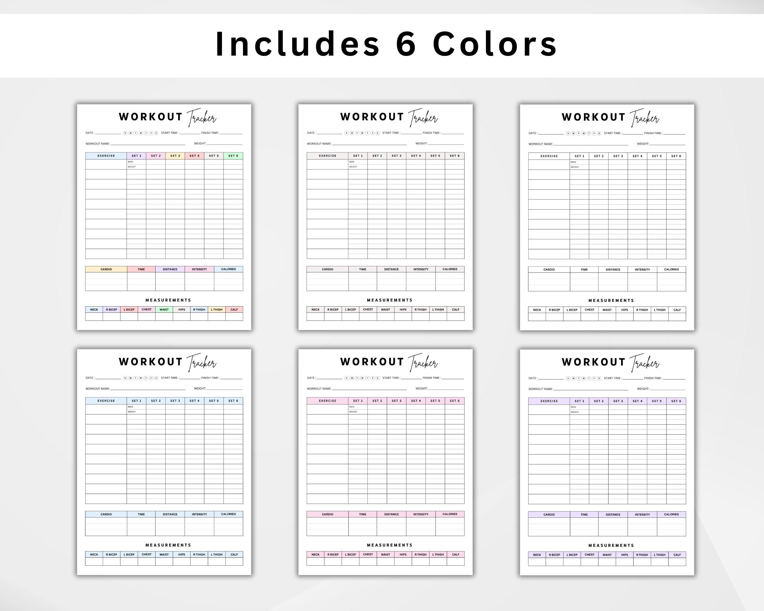 Printable Workout Tracker. Exercise Tracker. Fitness Tracker. Weight ...