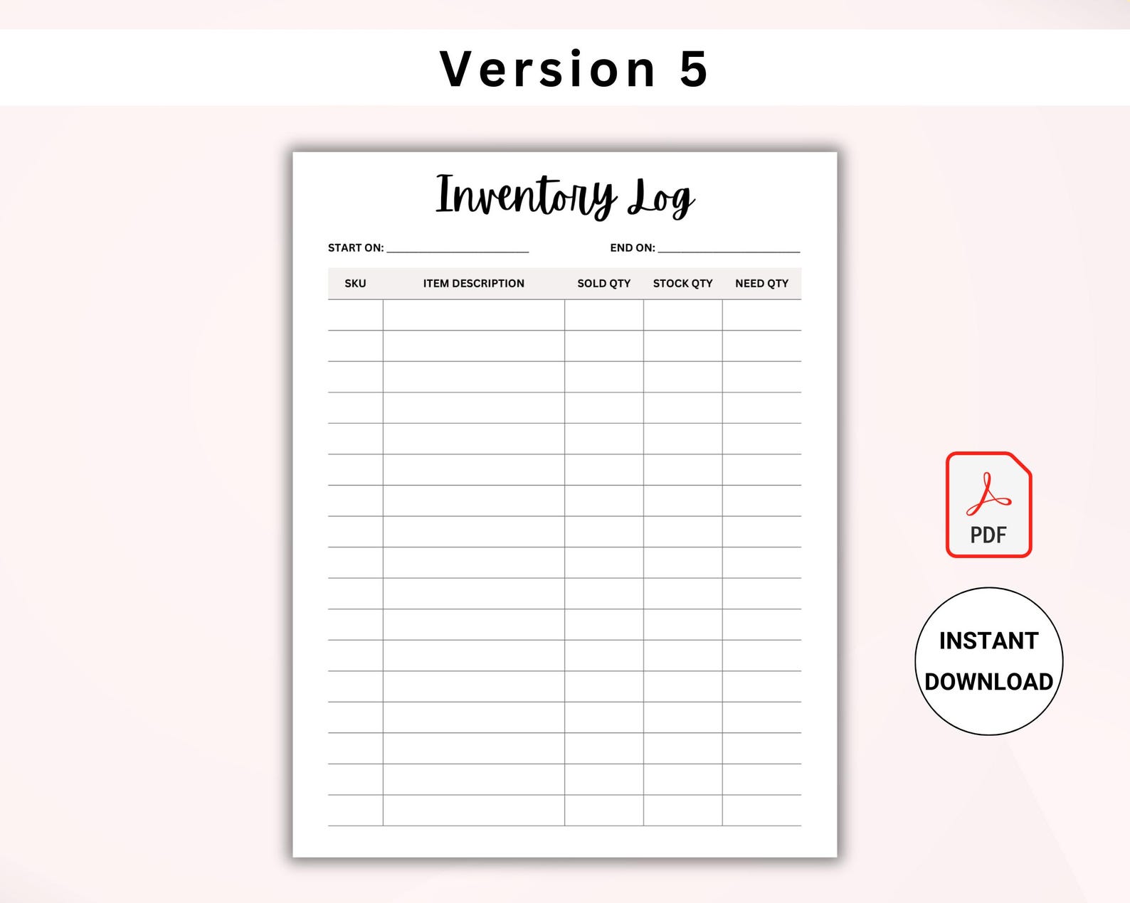 5 Inventory Tracker Bundle. Business Product Inventory List. Inventory ...