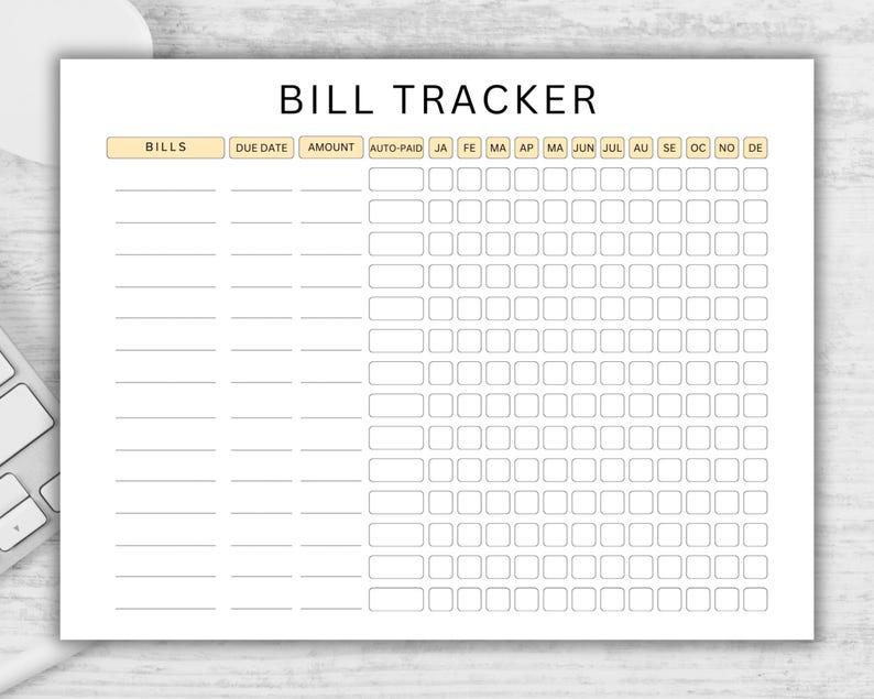 Monthly Bill Log. Editable Bill Planner. Bill Pay Organizer. Bill ...