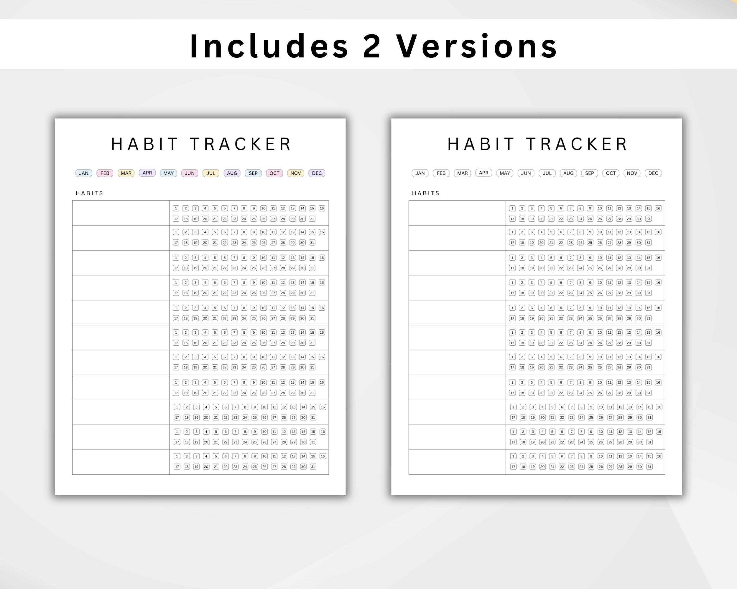 Monthly Habit Tracker Printable Daily Routine Tracker 30 Day Habit ...