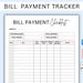 Bill Payment Checklist Tracker. Bill Pay Organizer. Bill Management ...