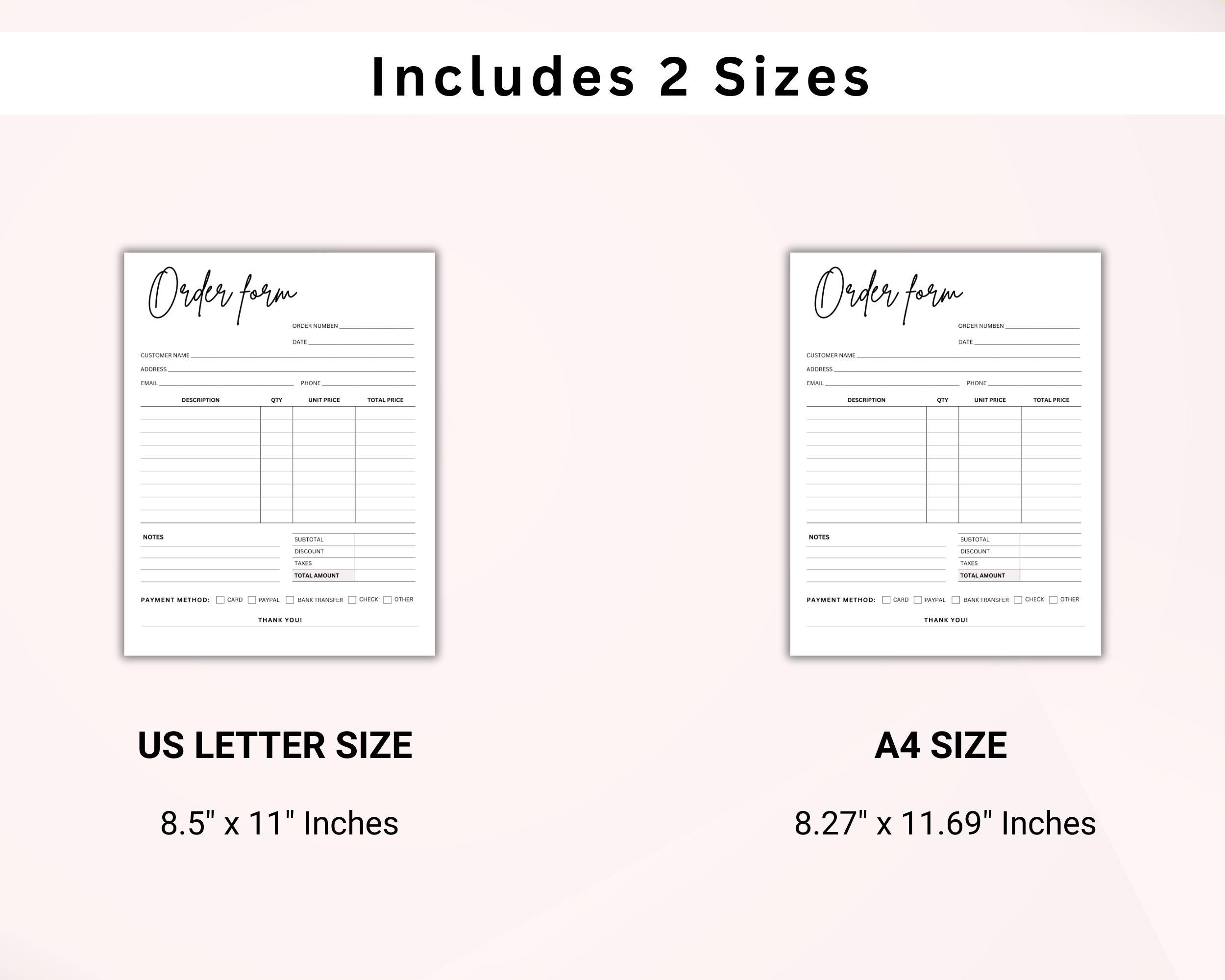 EDITABLE Order Form Template. Custom Order Form. Crafters Order Form ...