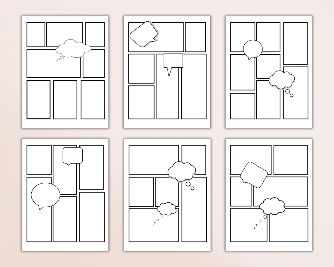 130 Blank Comic Book Template Printable. Comic Drawing Book. Comic ...