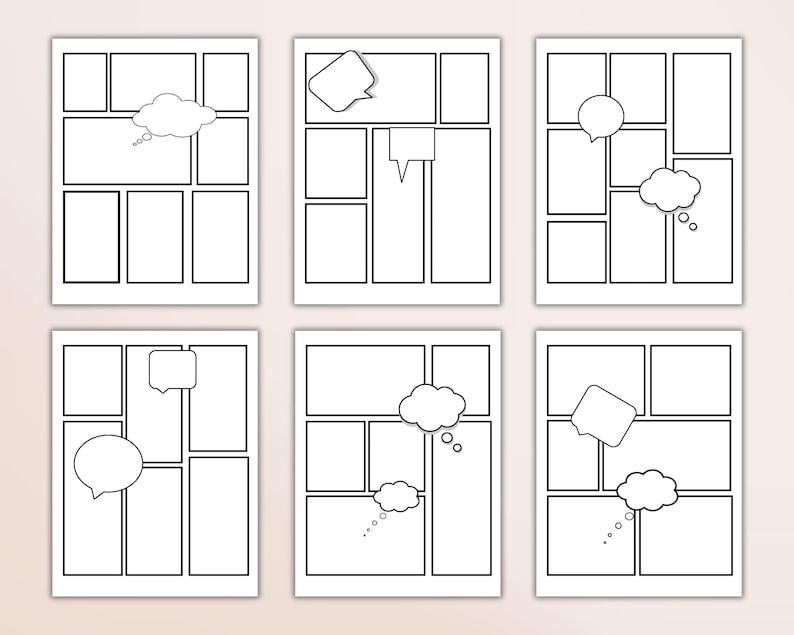 130 Blank Comic Book Template Printable. Comic Drawing Book. Comic ...