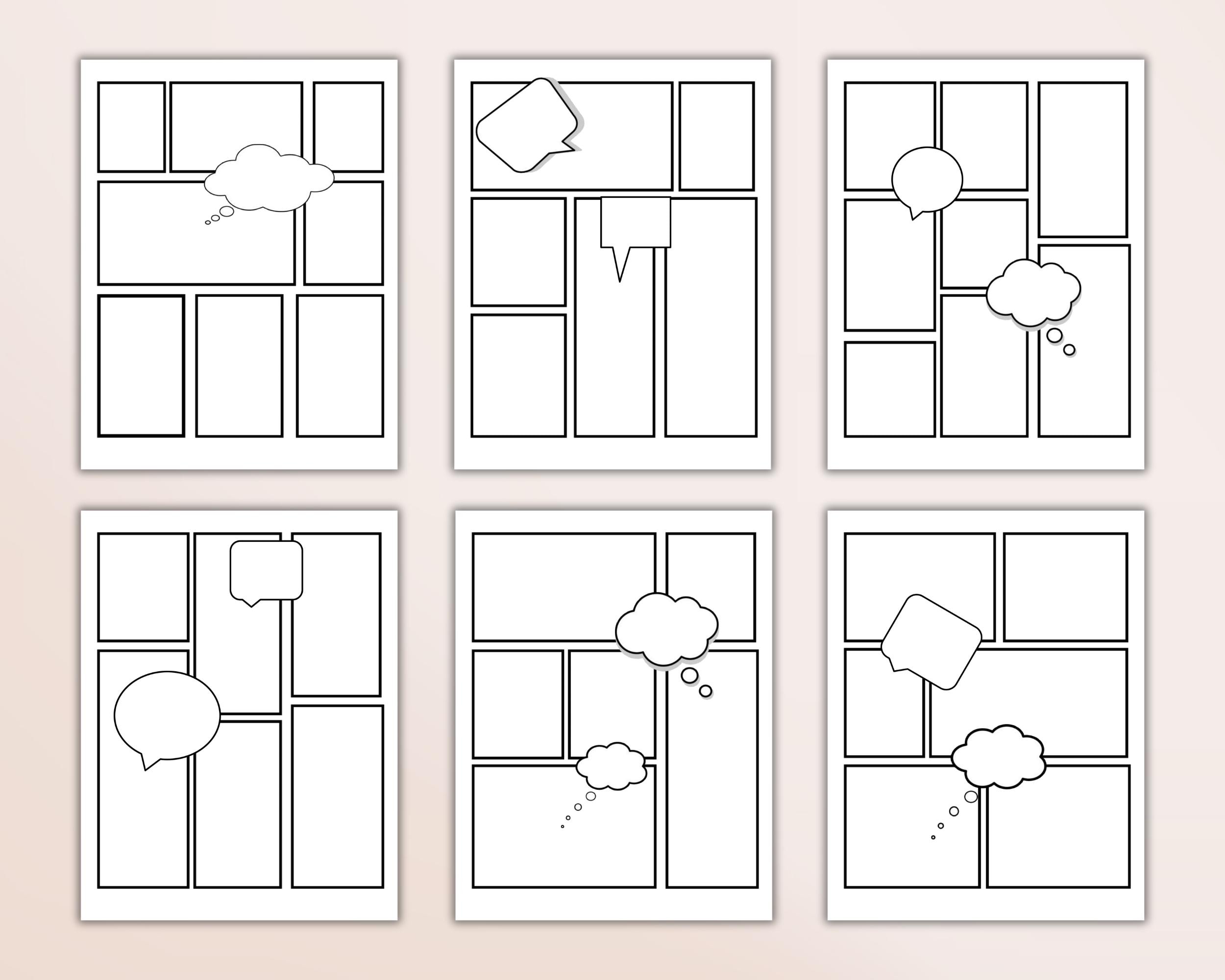 130 Blank Comic Book Template Printable. Comic Drawing Book. Comic ...