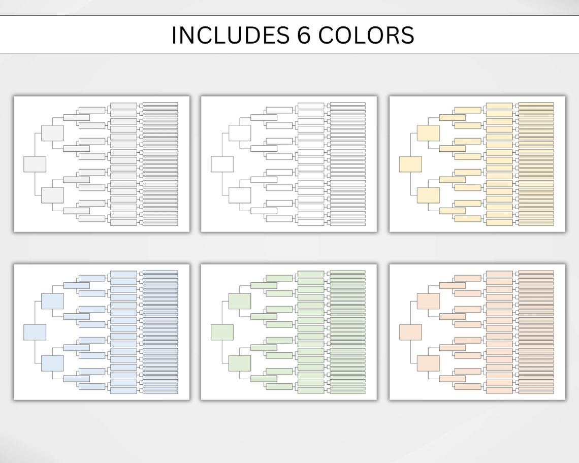 6 Generations Family Tree Chart. Printable Family Tree Templates ...