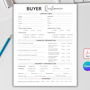 Buyer Questionnaire. Buyer Survey Questionnaire. Real Estate Marketing ...