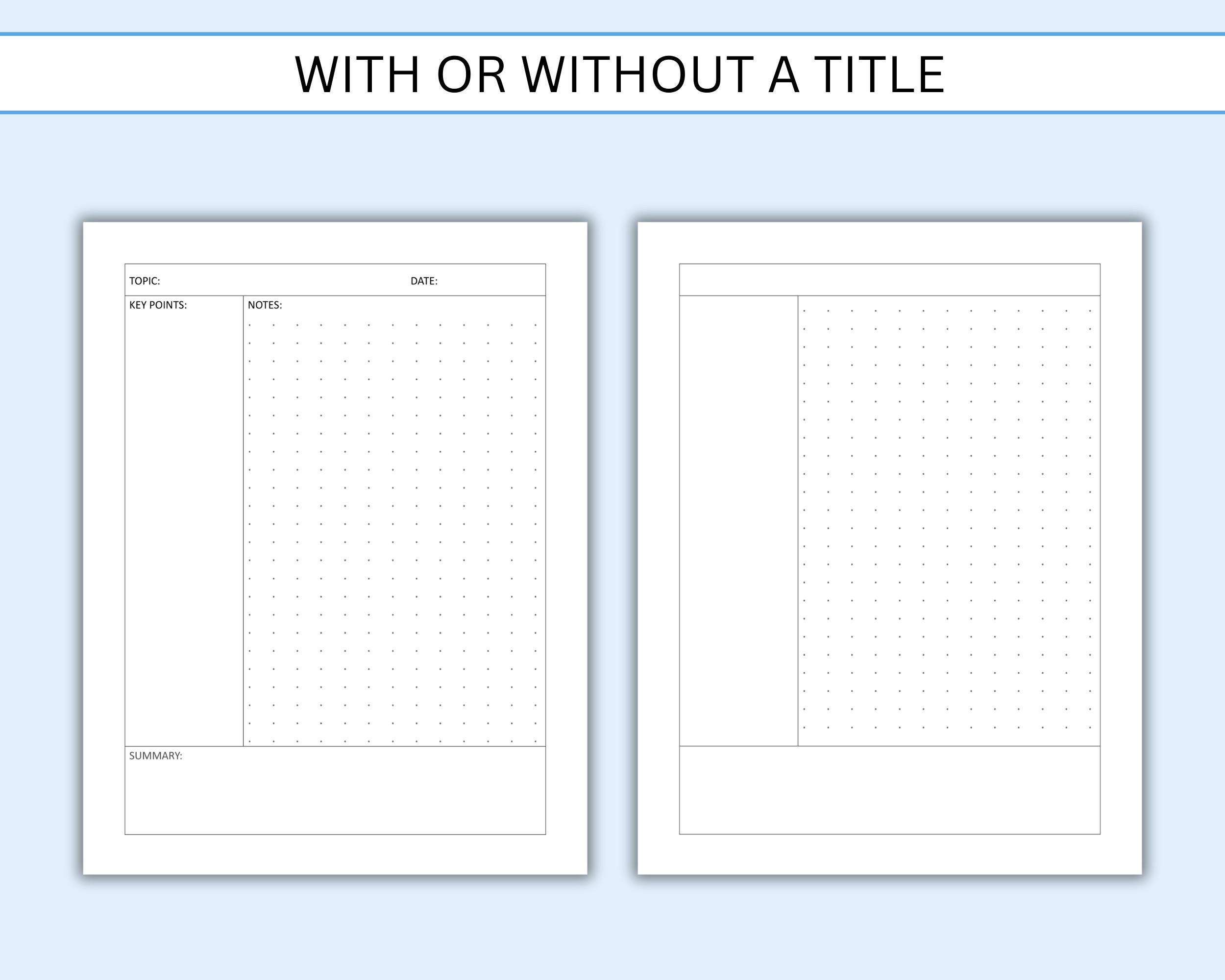 Printable Cornell Notes Paper. Cornell Notes Taking. Cornell Notes ...